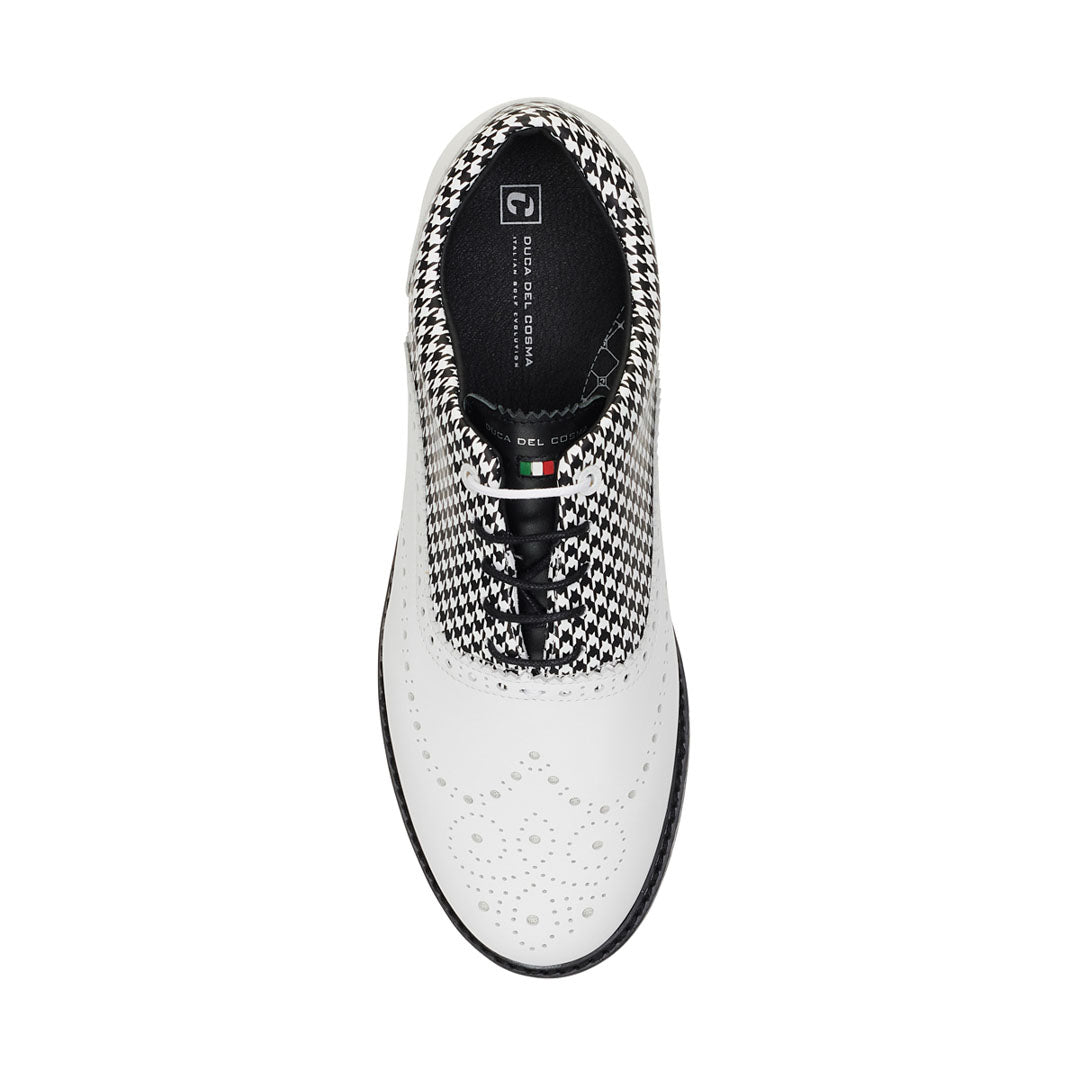 Men's Dandy - Black/White Golf Shoe – Duca del Cosma - Italian Golf Shoes
