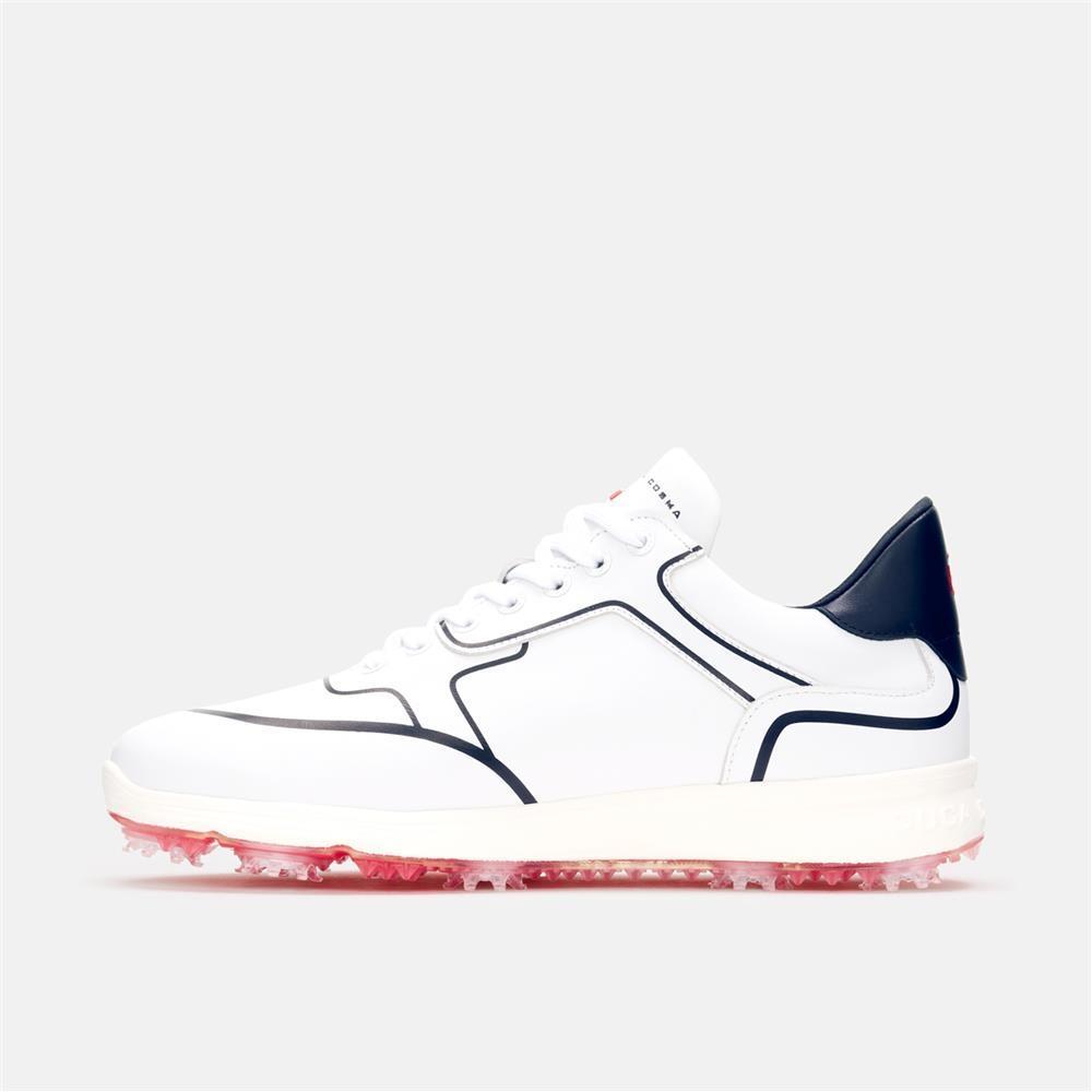 Men's Orlando Pro Spike White Golf Shoes – Duca del Cosma - Italian ...